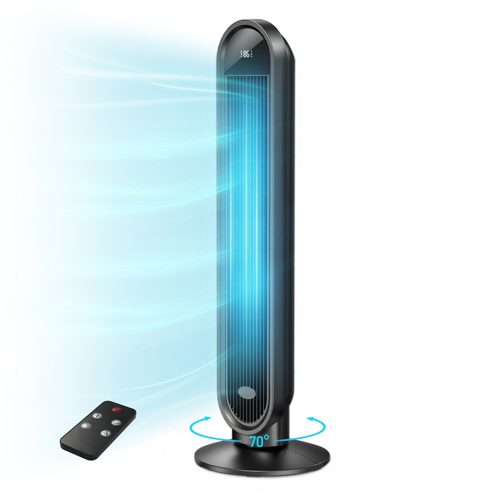 TaoTronics 38” Oscillating Tower Fan with Remote, LED Display Cooling