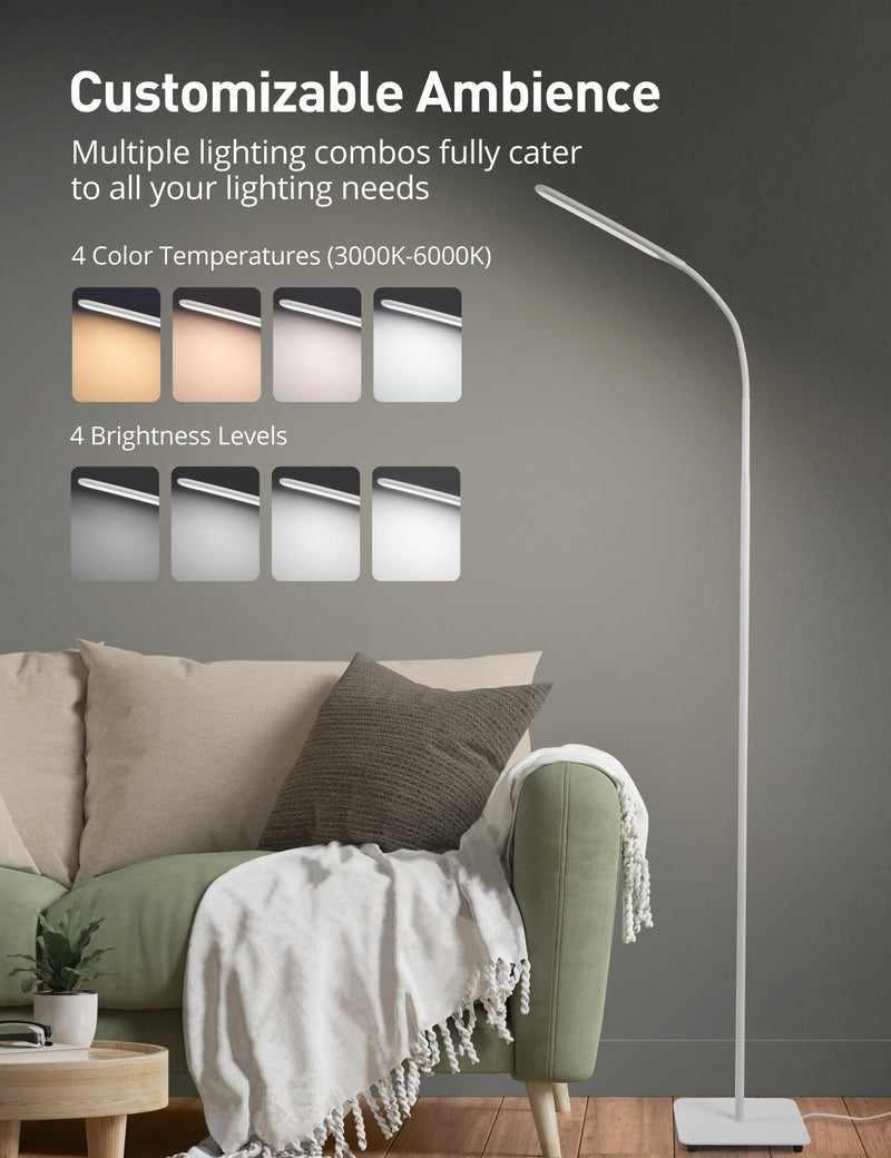 TaoTronics LED Floor Lamp Dimmable Standing Tall Pole Light Touch ...